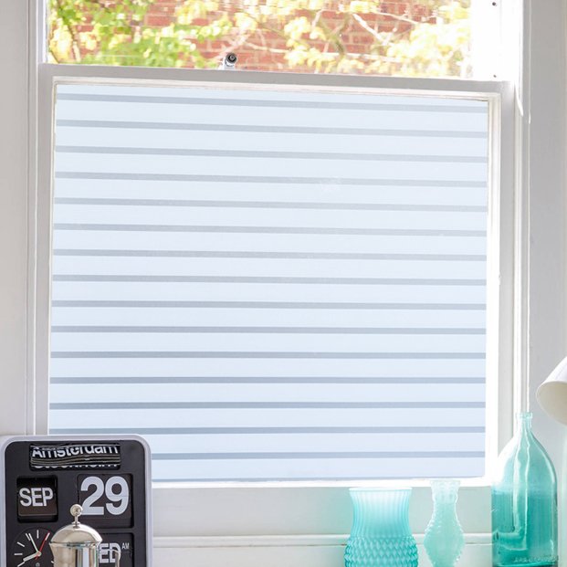 Static Cling Wide Strips White Frosted Window Decorative Privacy Film ...